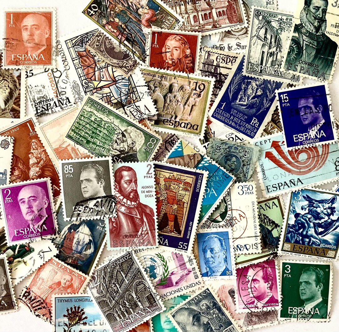 50 Spanish Stamps #2, What You See is What You Get! - Etsy