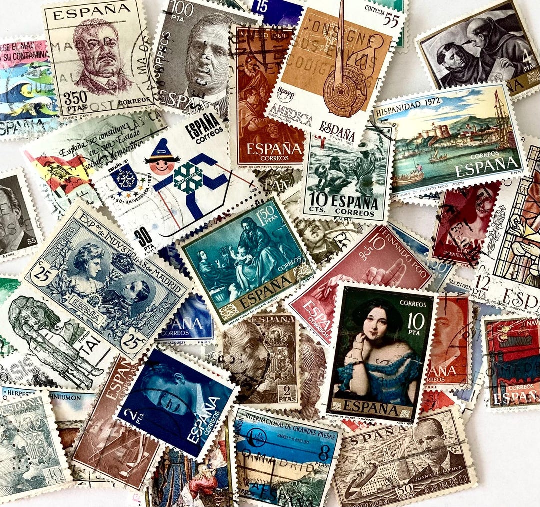 50 Spain Postage Stamps 1, What You See is What You Get - Etsy