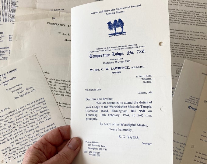 Vintage Paper Pack, 1970s Masonic Freemason Letters and Agendas, What ...