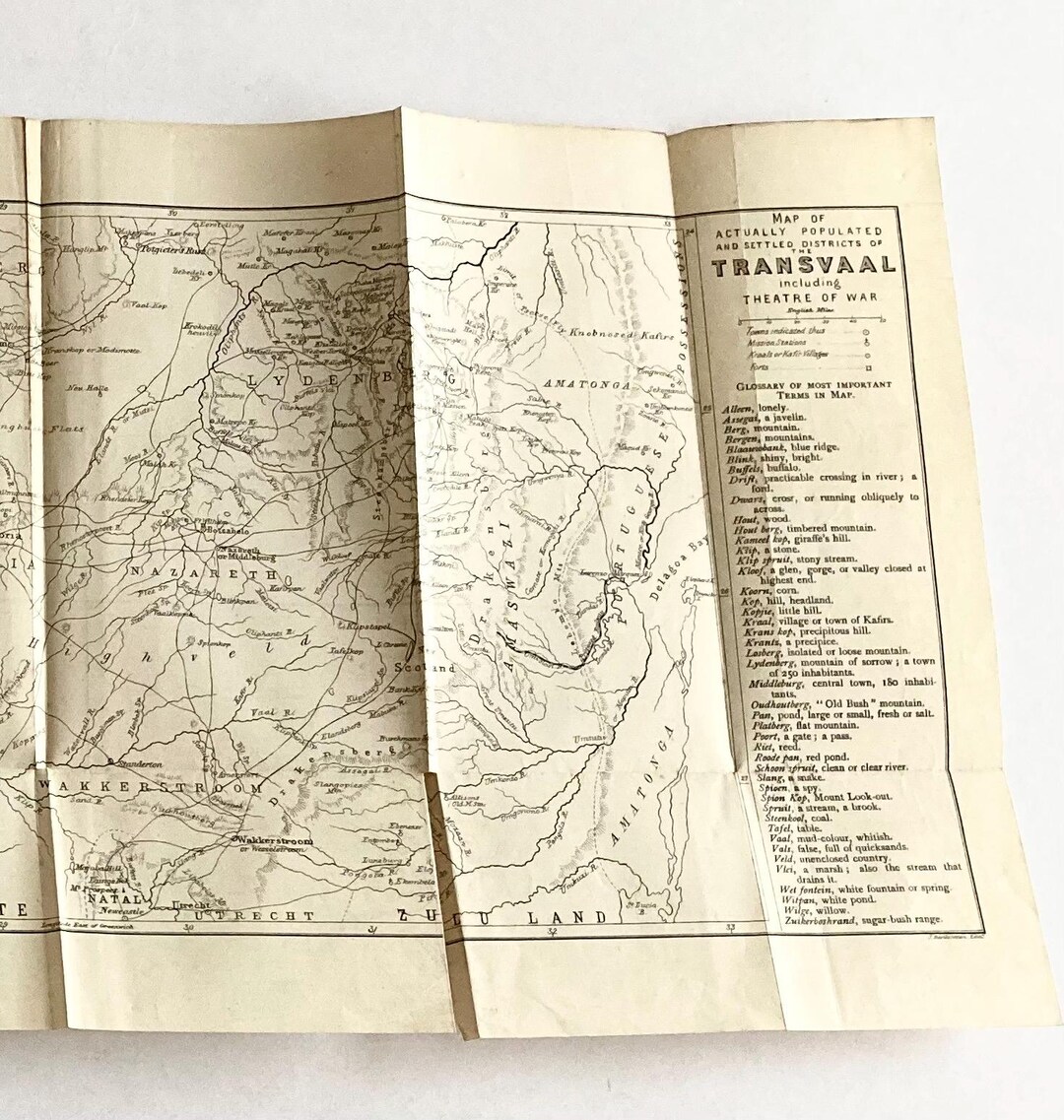 Antique 1881 Transvaal Map (south Africa) - Etsy