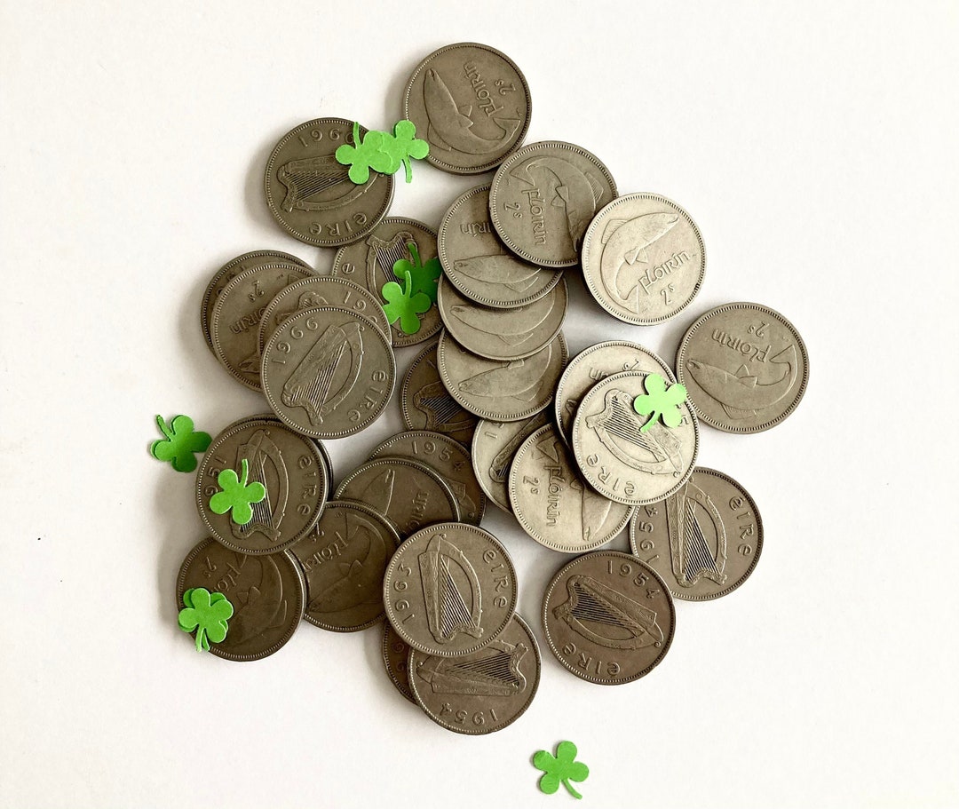 Irish Coins 1950s 1960s Leaping Salmon Floirin 2 Shilling, Choose a ...