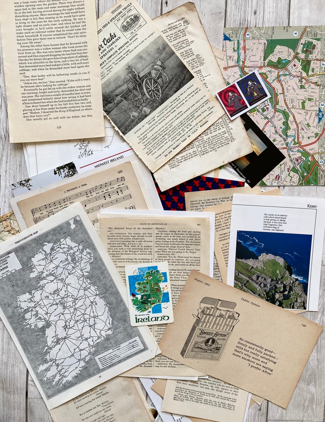 Ireland Paper Pack, 70 Irish Vintage Ephemera and Pictures for Crafting ...
