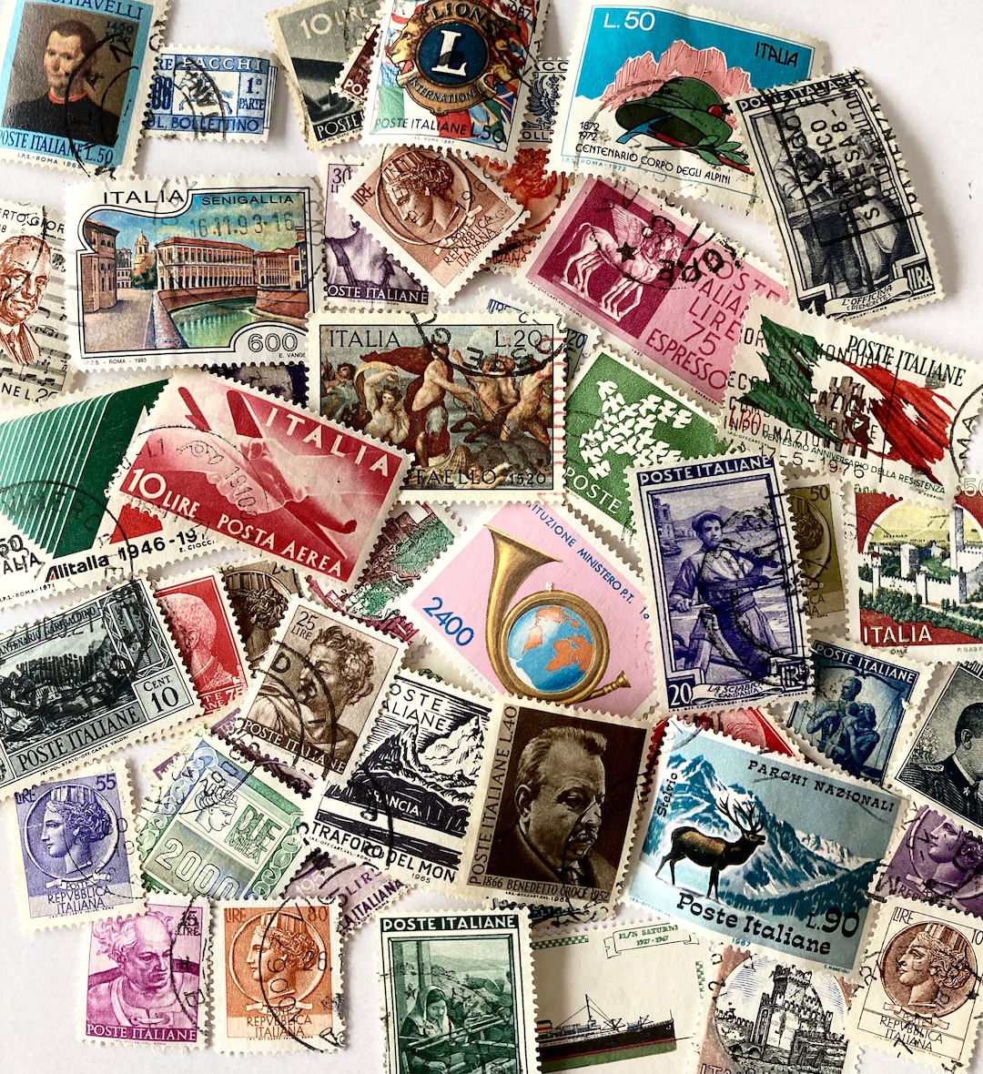 50 Italy Postage Stamps 1, What You See is What You Get - Etsy