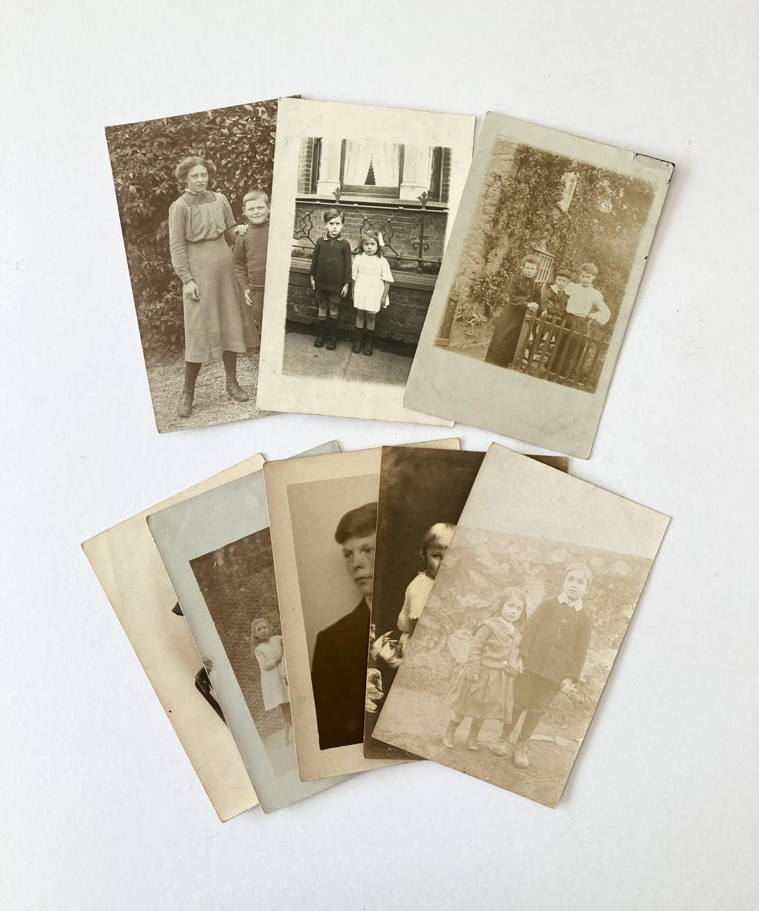 Antique People Photo Postcards - Irish & English - Set of 8 (1920s ...