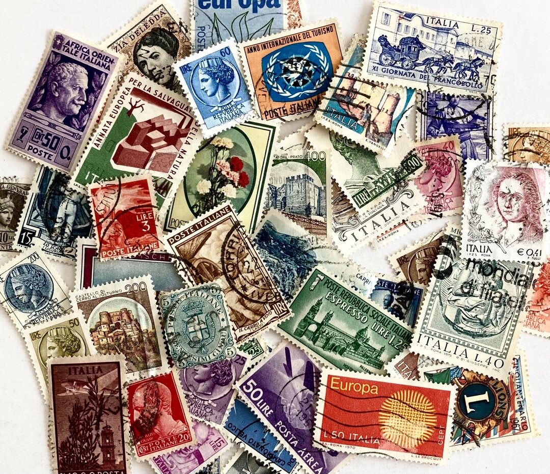 50 Italy Postage Stamps 1, What You See is What You Get - Etsy