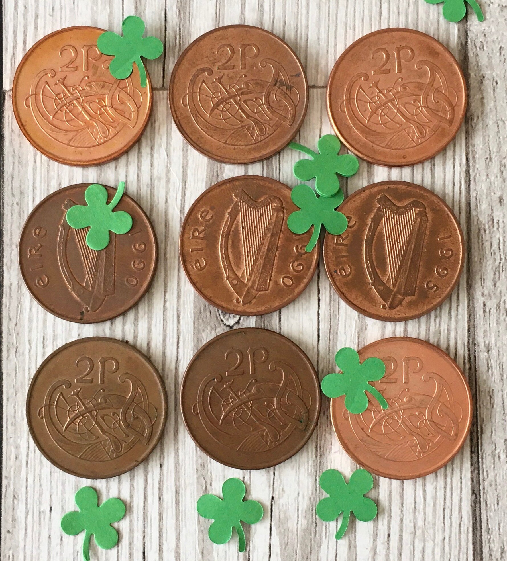 Irish Coins Pack 9 Celtic Design 2p Penny Coins From Ireland - Etsy