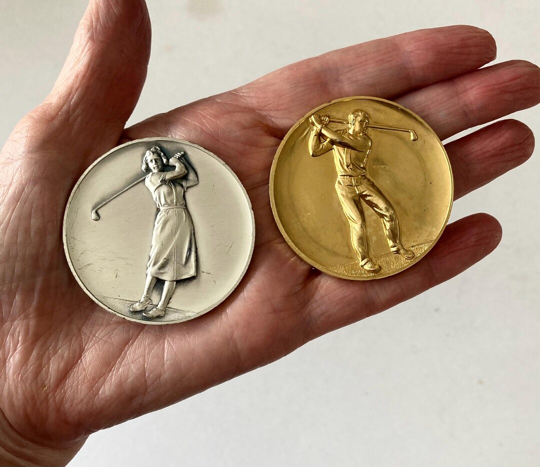 Large Golf Medallions - Woman & Man Options - Etsy