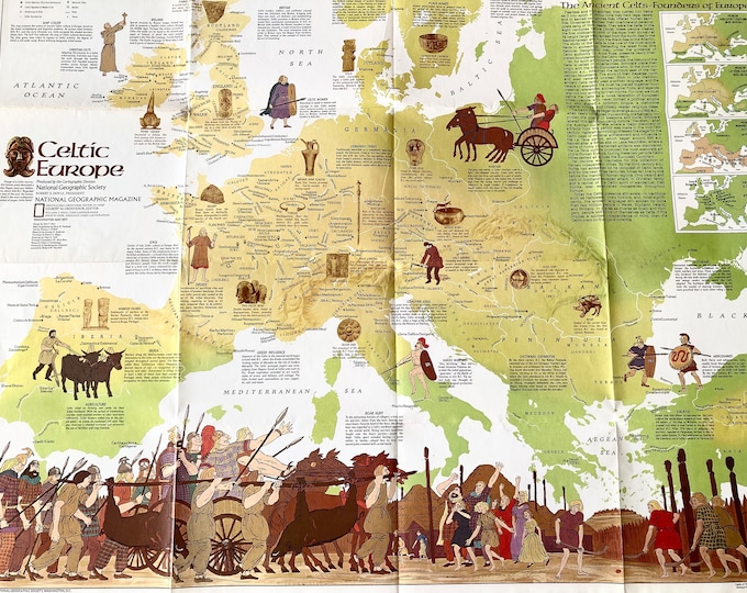 1977 Celtic Europe Map - National Geographic Society - Etsy