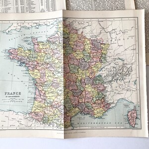 1925 Map of France History Pages - Etsy