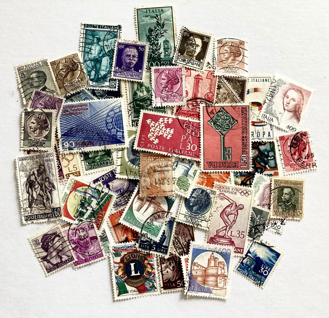 50 Italy Postage Stamps #4, What You See is What You Get! - Etsy