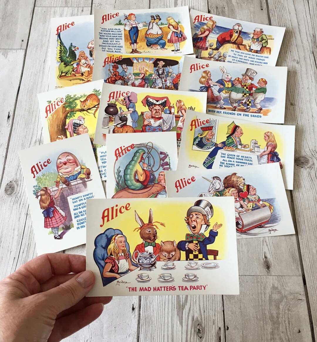 Alice in Wonderland Disney Postcard Set of 12 - Etsy