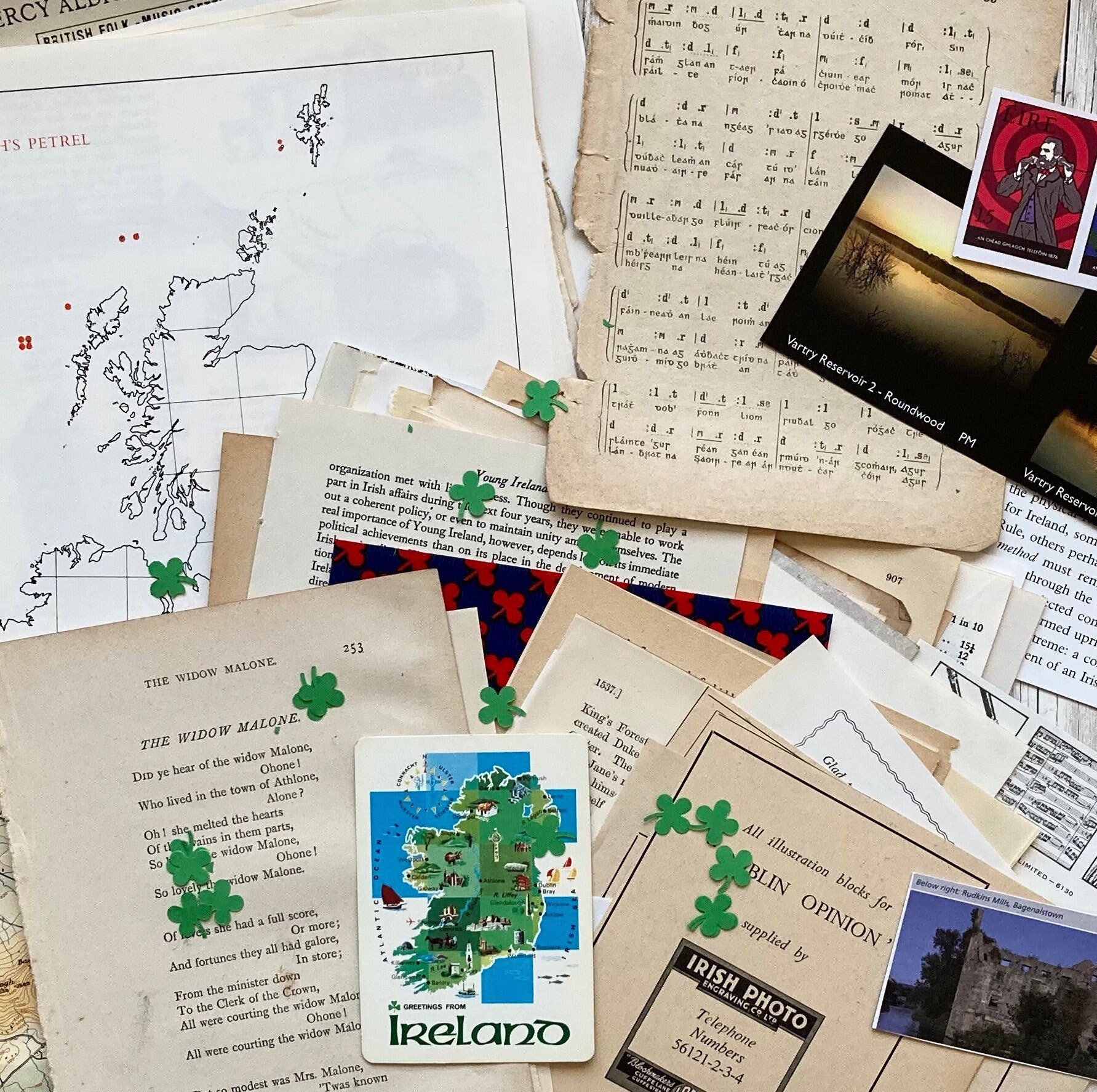 Ireland Paper Pack, 70+ Irish Vintage Ephemera and Pictures for ...