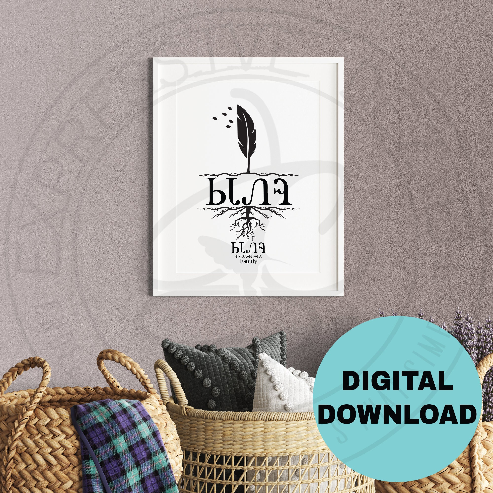 Tree of Life Feather family Tree Print Wall Art Digital Printable ...