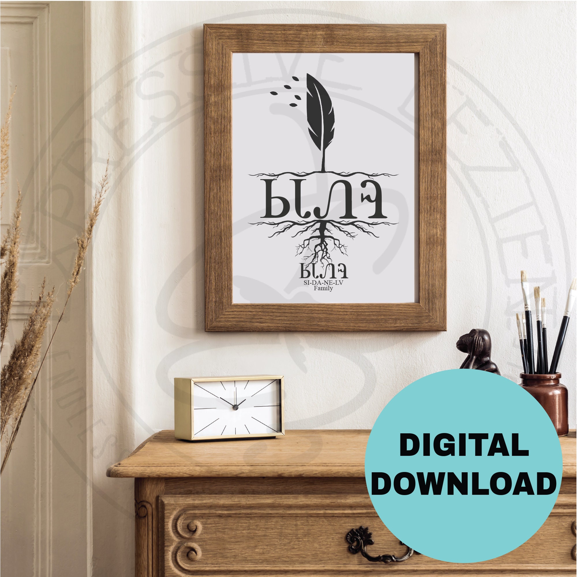 Tree of Life Feather family Tree Print Wall Art Digital Printable ...