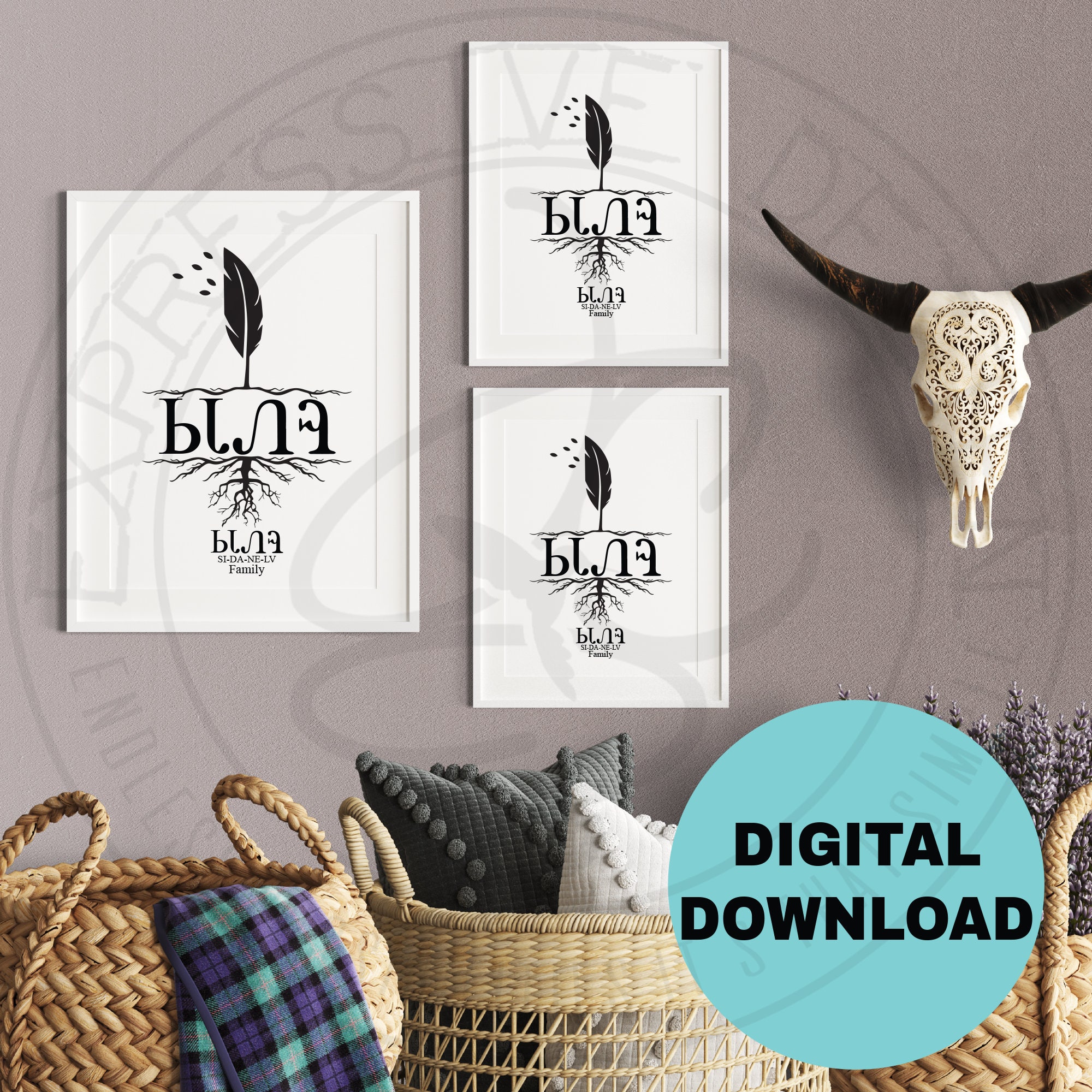 Tree of Life Feather family Tree Print Wall Art - Etsy