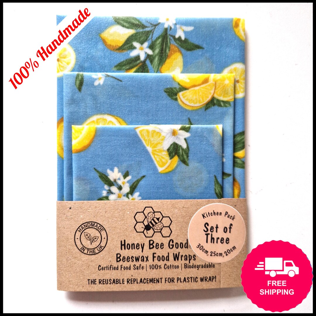 Beeswax Wraps, Award-winning, PINE Resin-free, Handmade in the UK ...