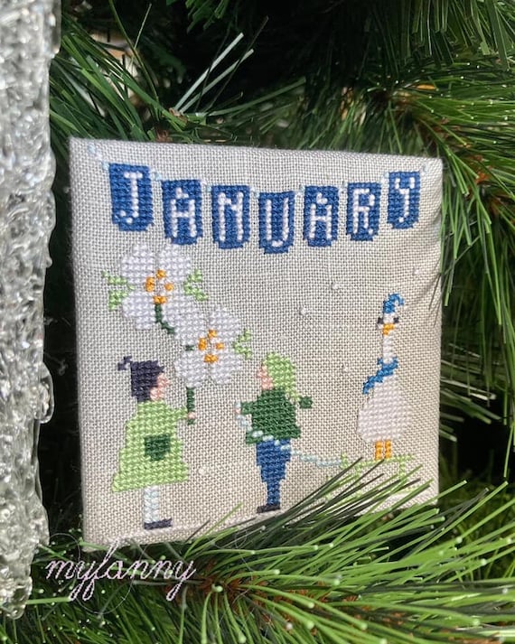 Instant Download PDF Cross Stitch Pattern January | Etsy