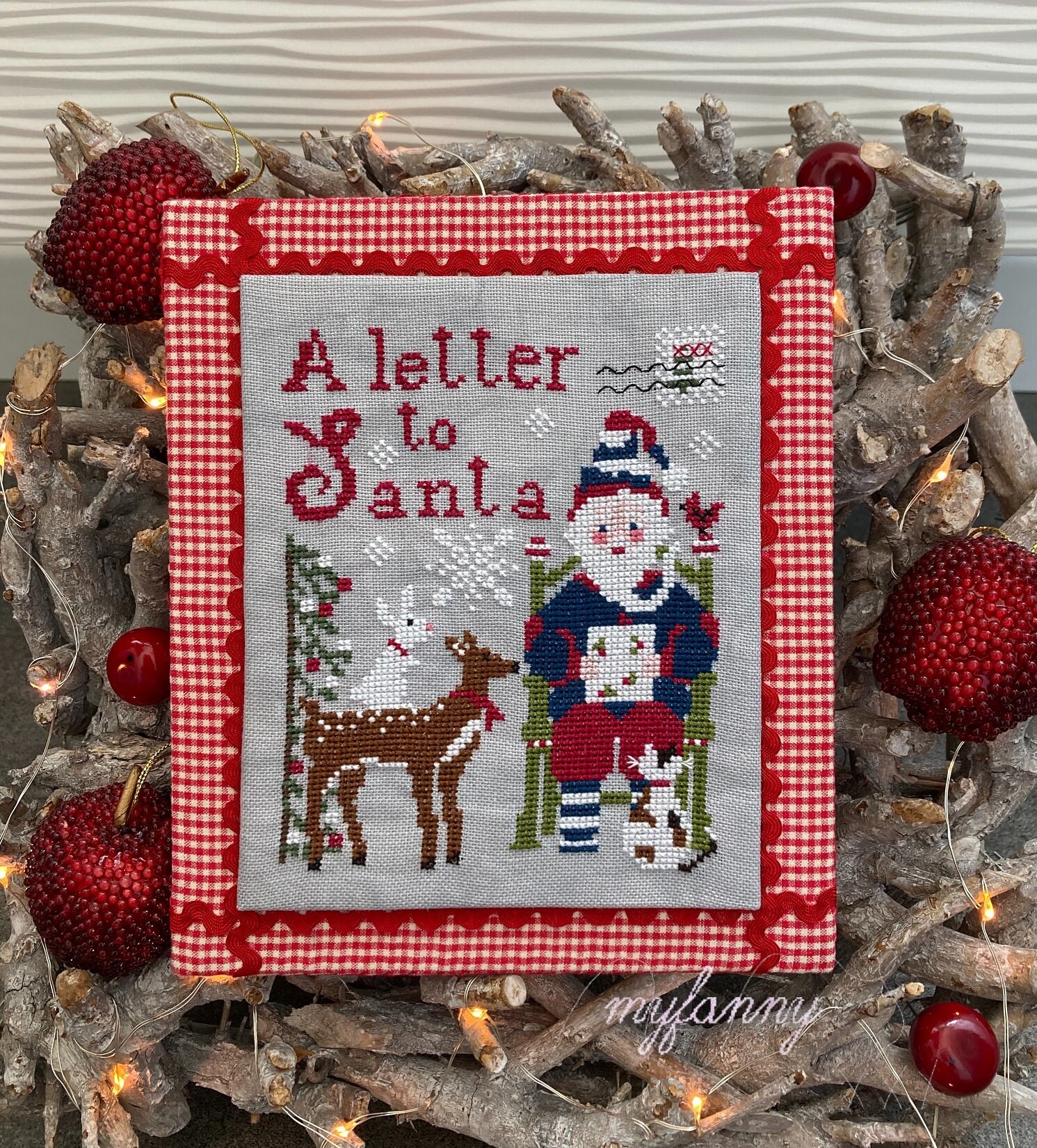 A Letter to Santa Instant Download PDF Cross Stitch Pattern - Etsy