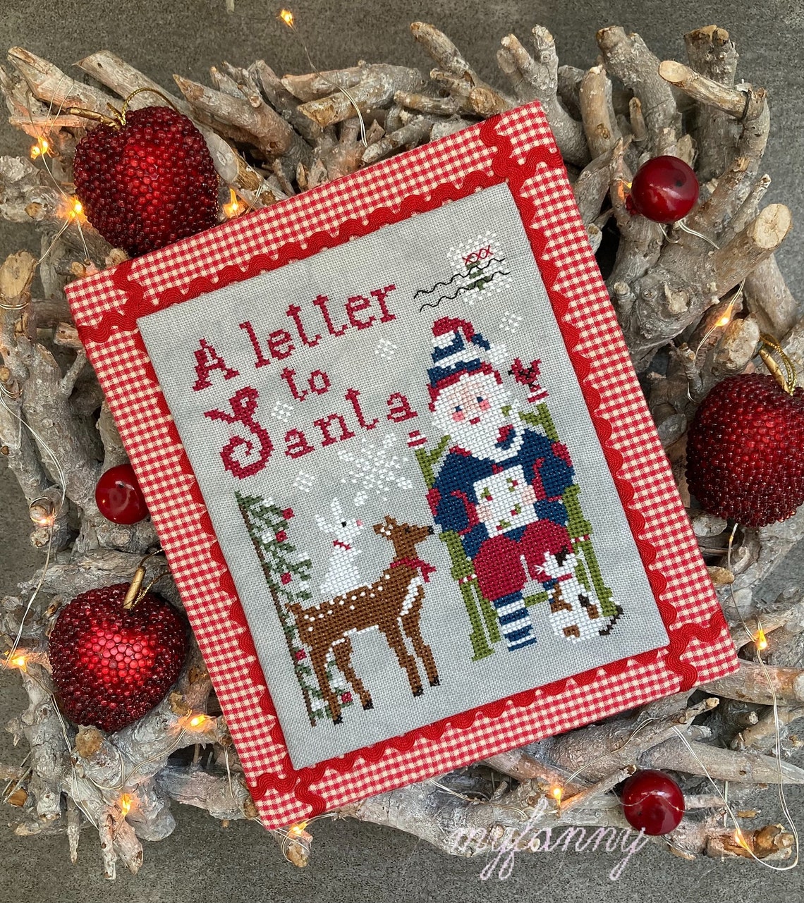 A Letter to Santa Instant Download PDF Cross Stitch Pattern | Etsy