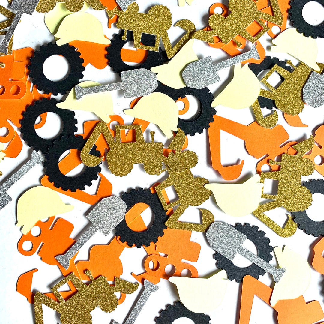 Digger Confetti, Construction Table Confetti, Digger Party, Digger Die ...