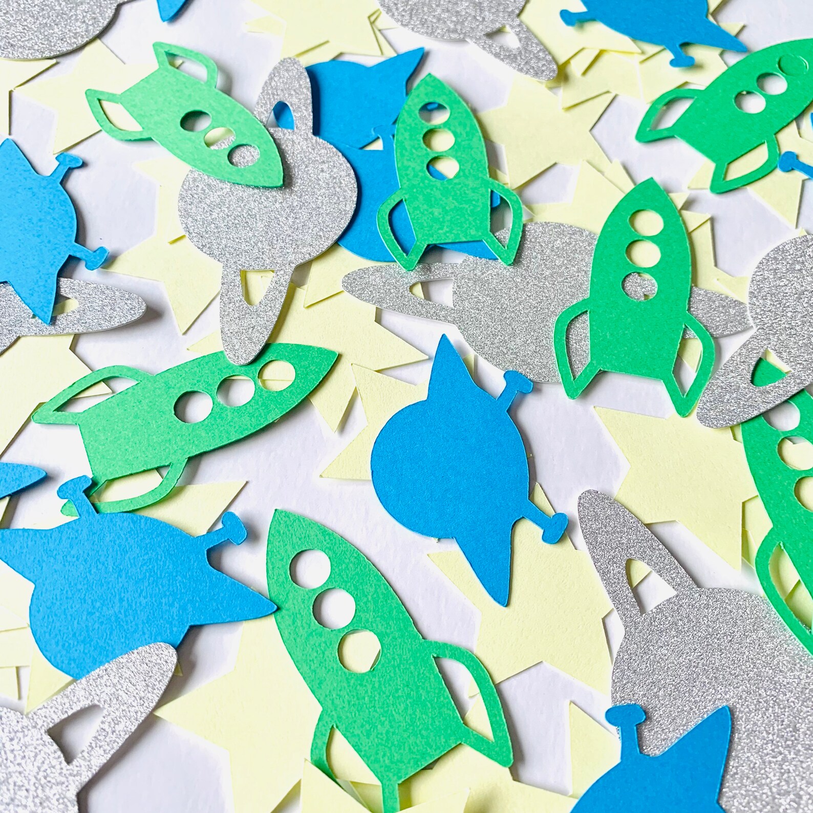 Space Rocket Confetti Blue Space Rocket Table Confetti - Etsy