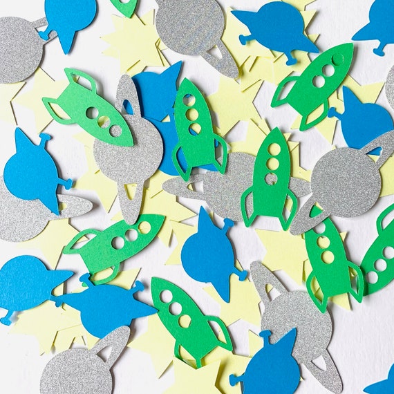 Space Rocket Confetti Blue Space Rocket Table Confetti - Etsy
