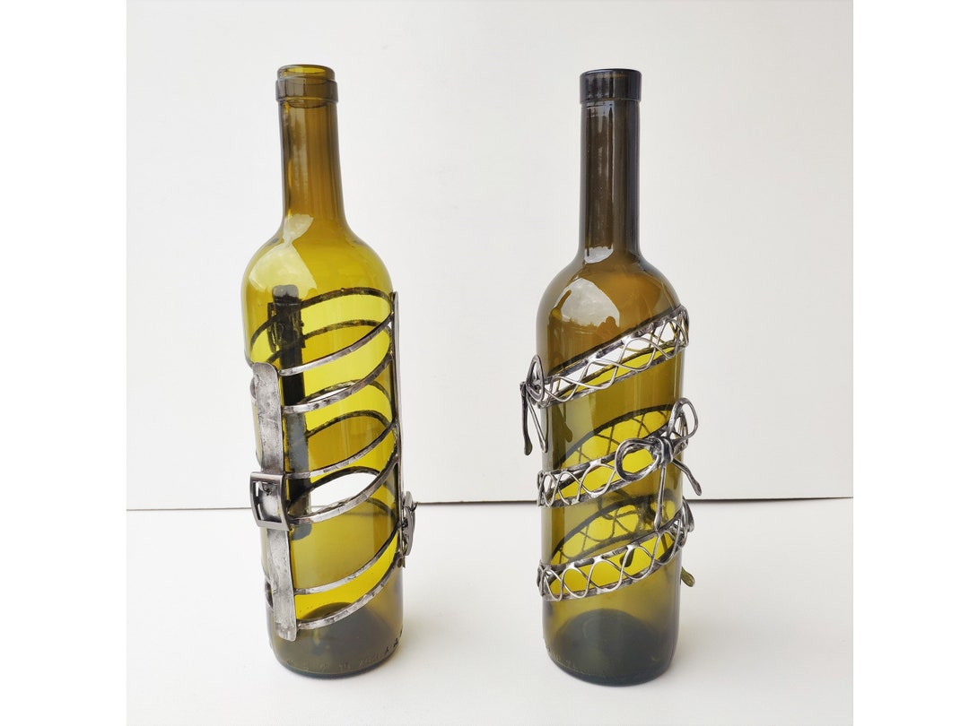 Upcycled Bottle Fixed With Tiffany Technique Shoelaces or Buckle ...
