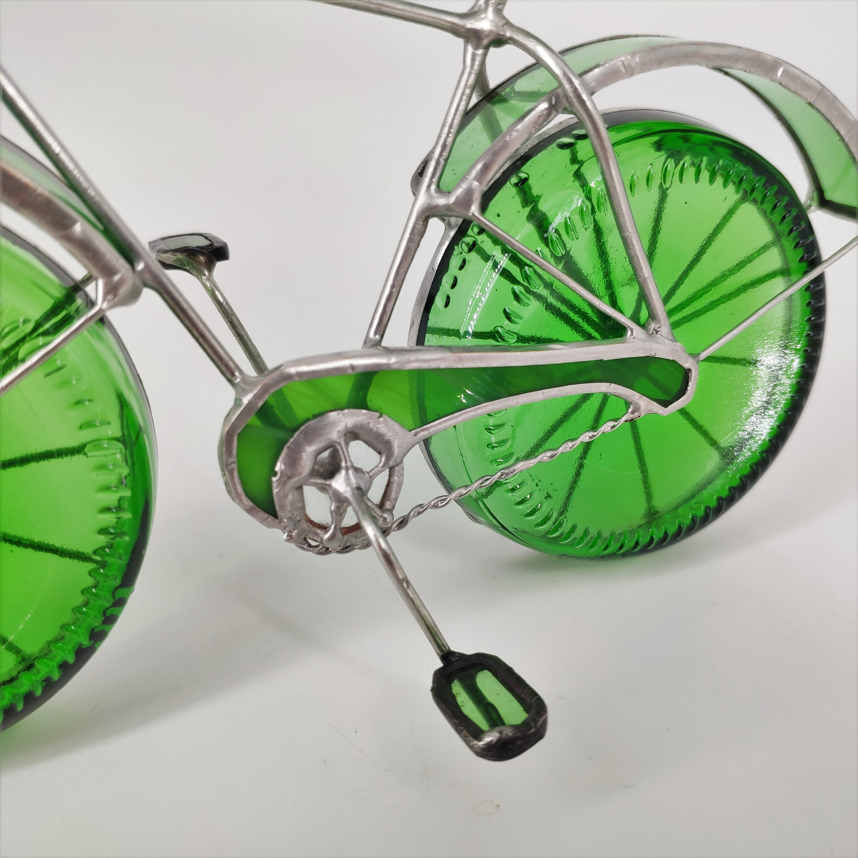Green Beer Bottle Bike Upcycled Bottle Bicycle Glass Bike - Etsy