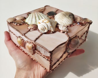 Stained Glass Shell Box - Etsy
