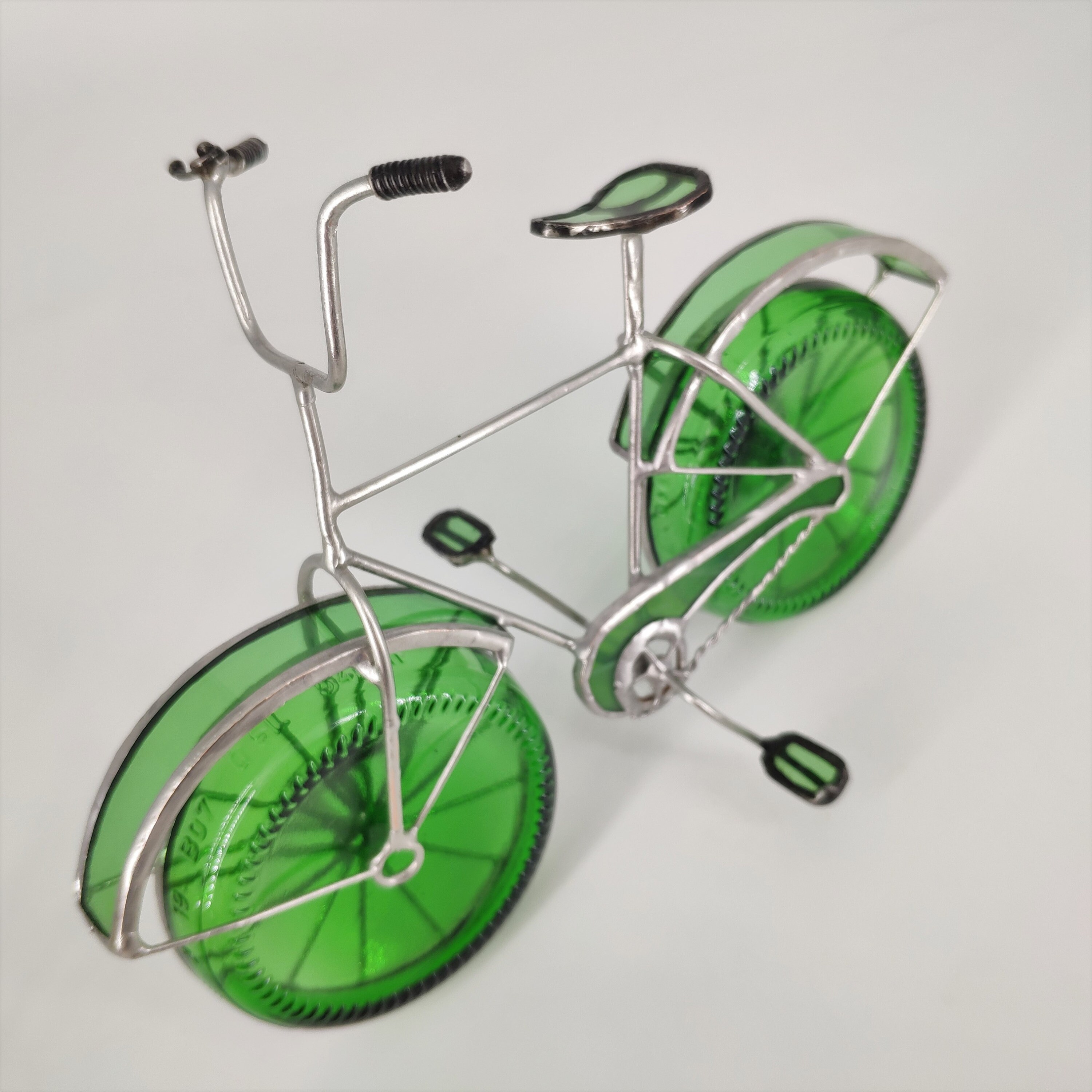 Green Beer Bottle Bike Upcycled Bottle Bicycle Glass Bike - Etsy