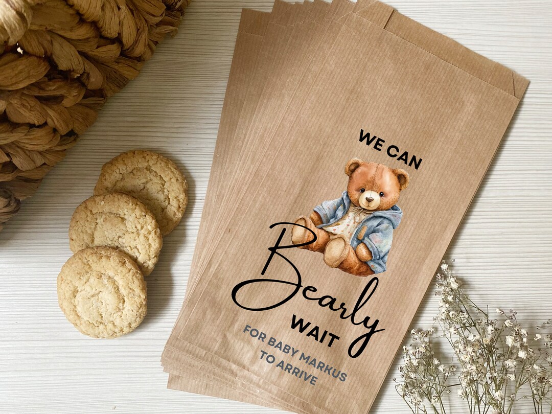 We Can Bearly Wait Baby Shower Favor Bags: Kraft or White Paper - Etsy