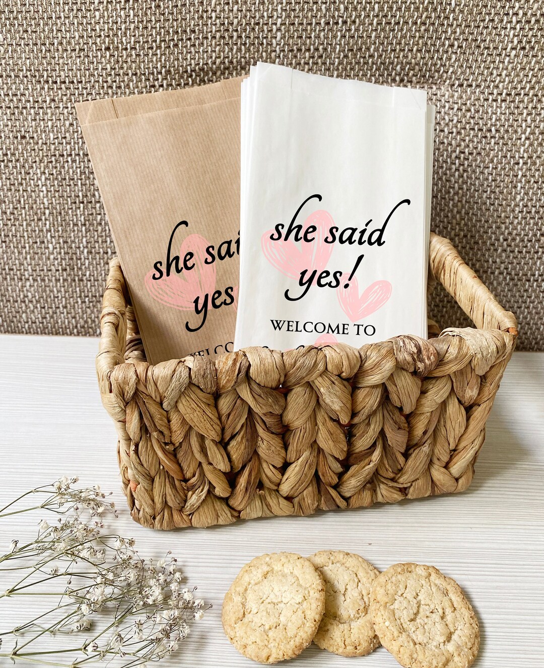 She Said Yes Personalized Bridal Shower Favors Wedding Favor Bags ...