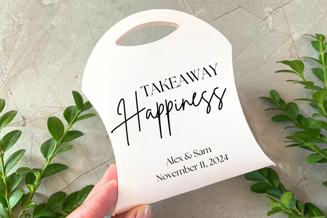 Personalized takeaway Happiness Gift Box Custom Wedding Favor Perfect ...