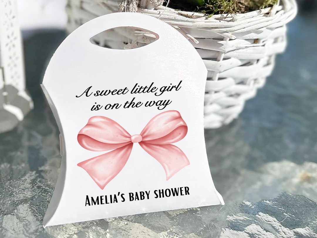 Personalized Baby Shower Pink Favor Boxes Personalized Baby Girl Baby ...