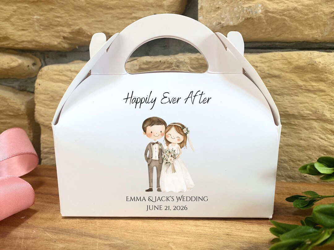Personalized Wedding Favor Boxes – “happily Ever After” Custom Gift Box ...
