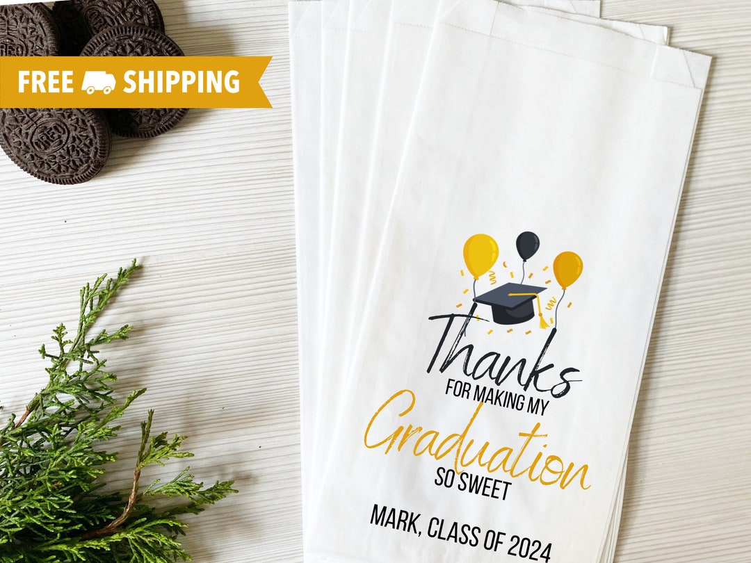 Personalized Graduation Party Favor Bags Graduation Favours White or ...