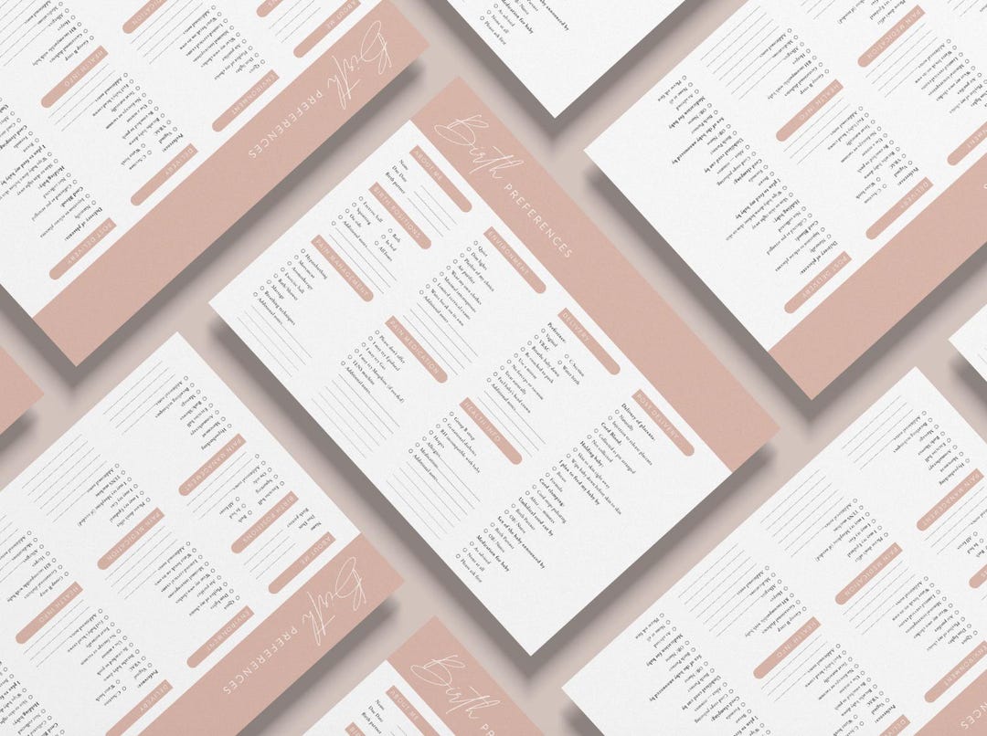 Complete Birth Preferences Checklist and Labour Summary - Template and ...