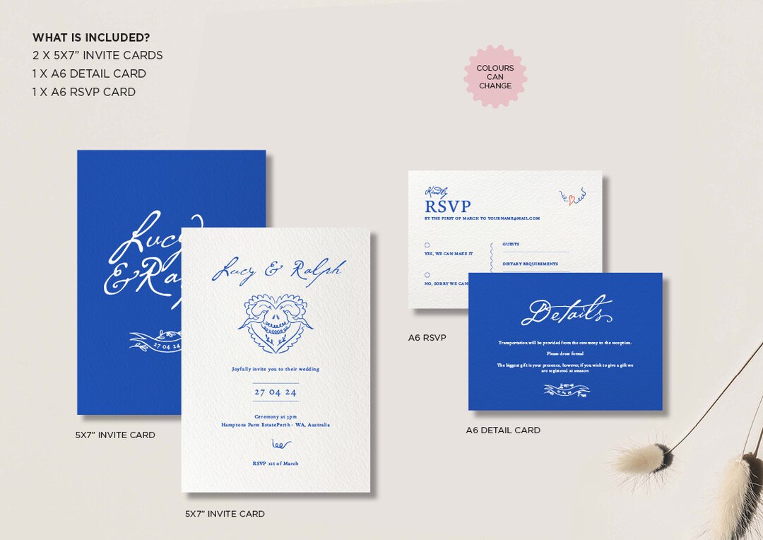 WEDDING INVITATION SET | Hand Drawn Scribble Illustrations ...