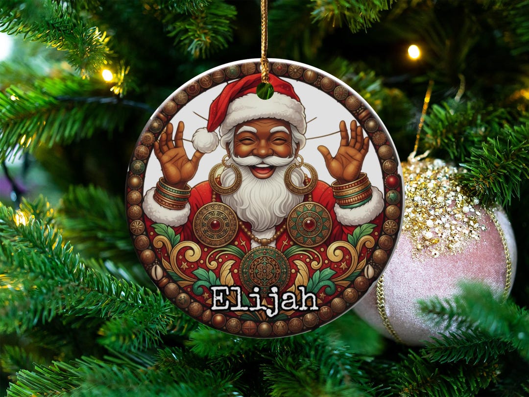 Black Santa, Elijah African Santa Ornament, Click Below to "personalize ...
