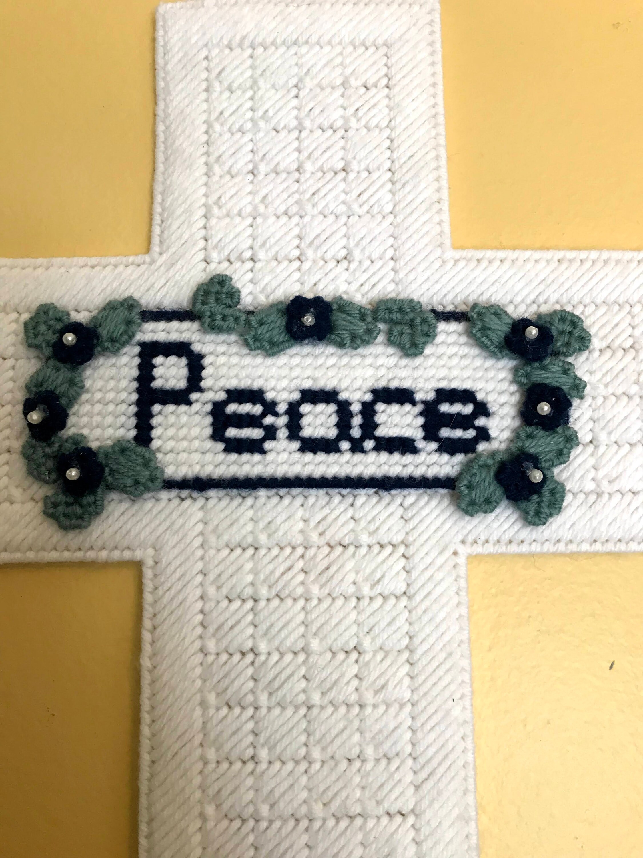 Plastic Canvas Peace Cross - Etsy