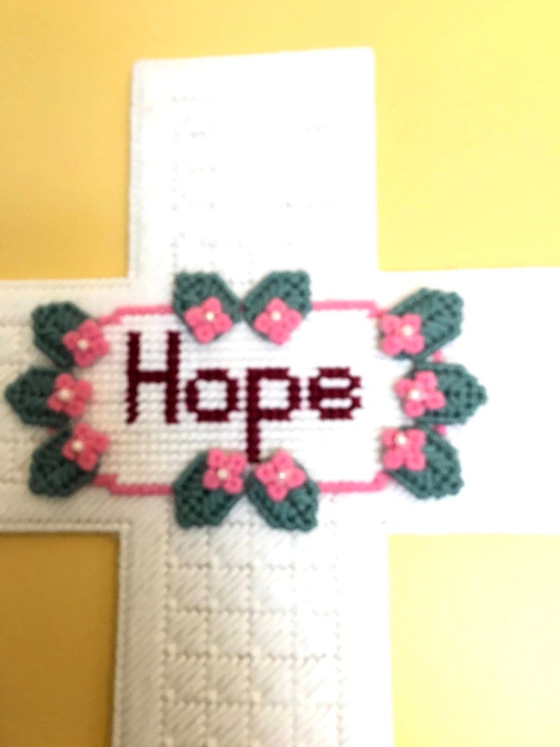 Plastic Canvas Hope Cross - Etsy