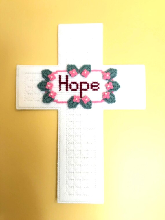 Plastic Canvas Hope Cross - Etsy