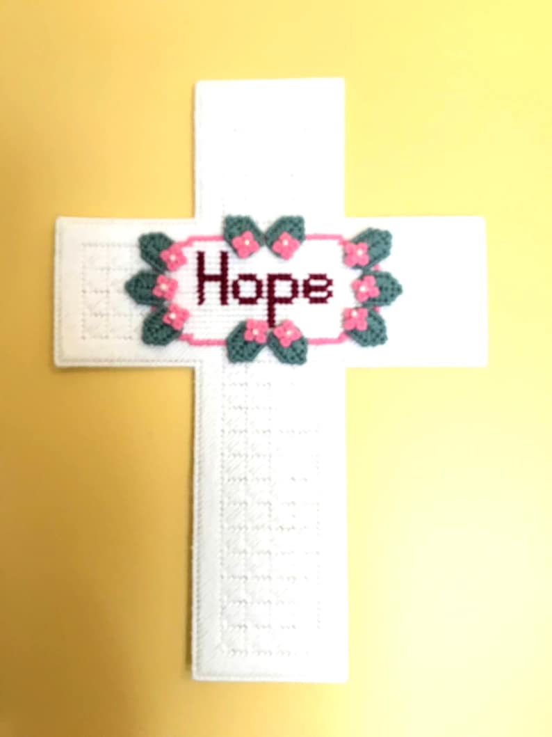 Plastic Canvas Hope Cross - Etsy