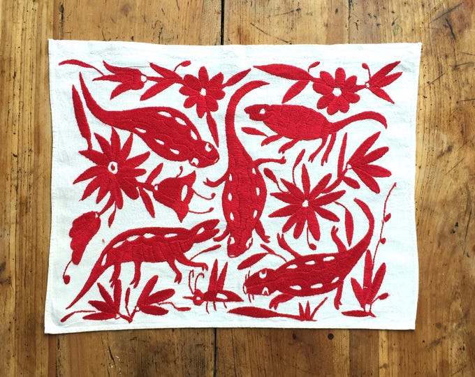 Mexican Embroidered Canvas, Tenango Embroidered Canvas, Tenango Textile ...