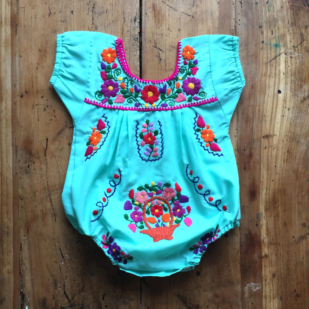 Mexican Embroidered Baby Body, Oaxaca Region, Mexican Embroidered Baby ...