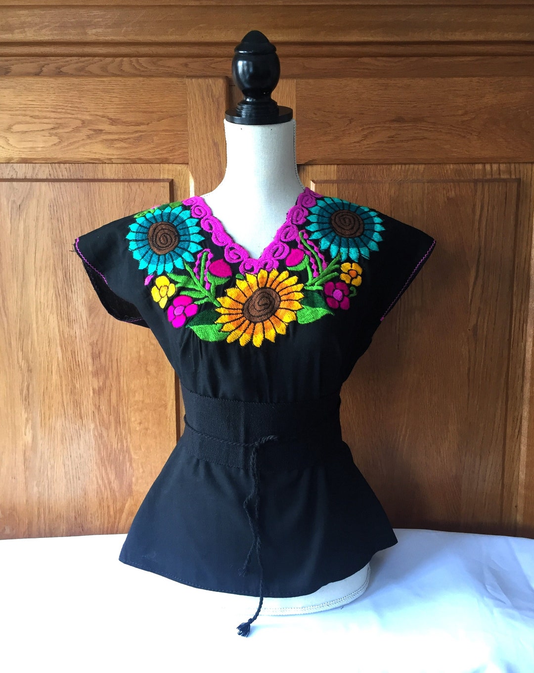 Mexican Embroidered Blouse, Oaxaca Region, Mexican Blouse, Mexican ...