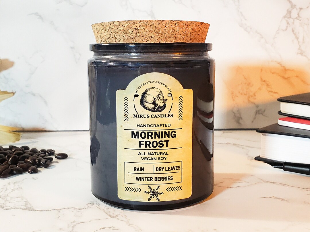 Morning Frost Soy Candle | Rain, Leaves, Winter Berries Scent (6oz) - Etsy