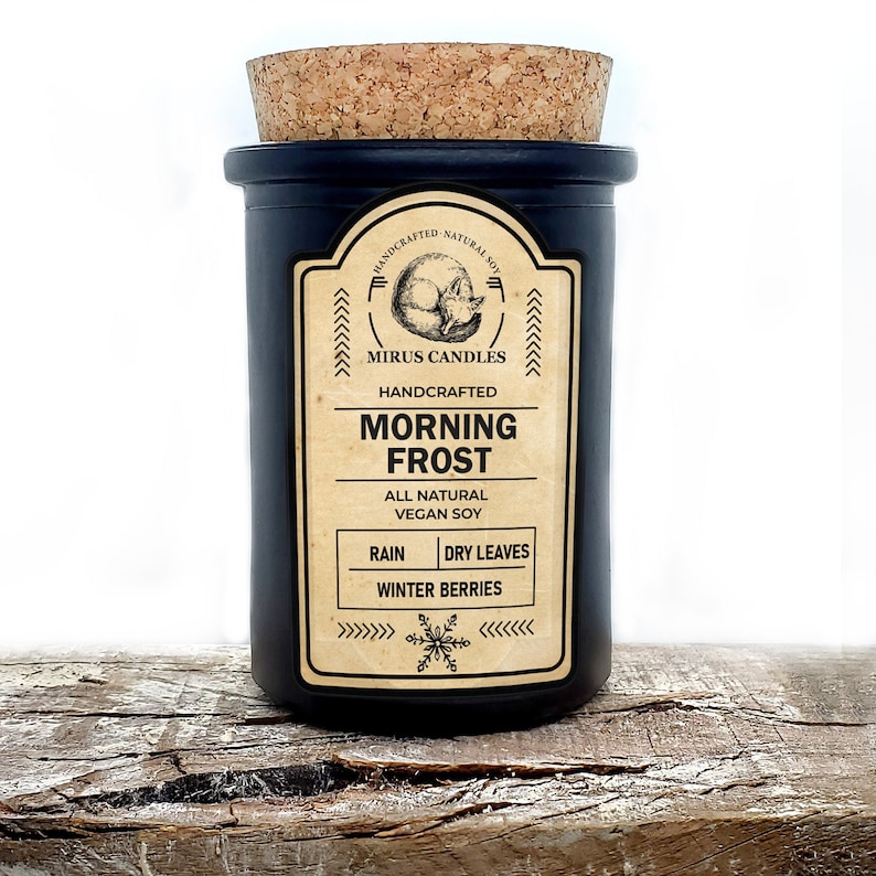 Morning Frost Soy Candle | Rain, Leaves, Winter Berries Scent (6oz) - Etsy