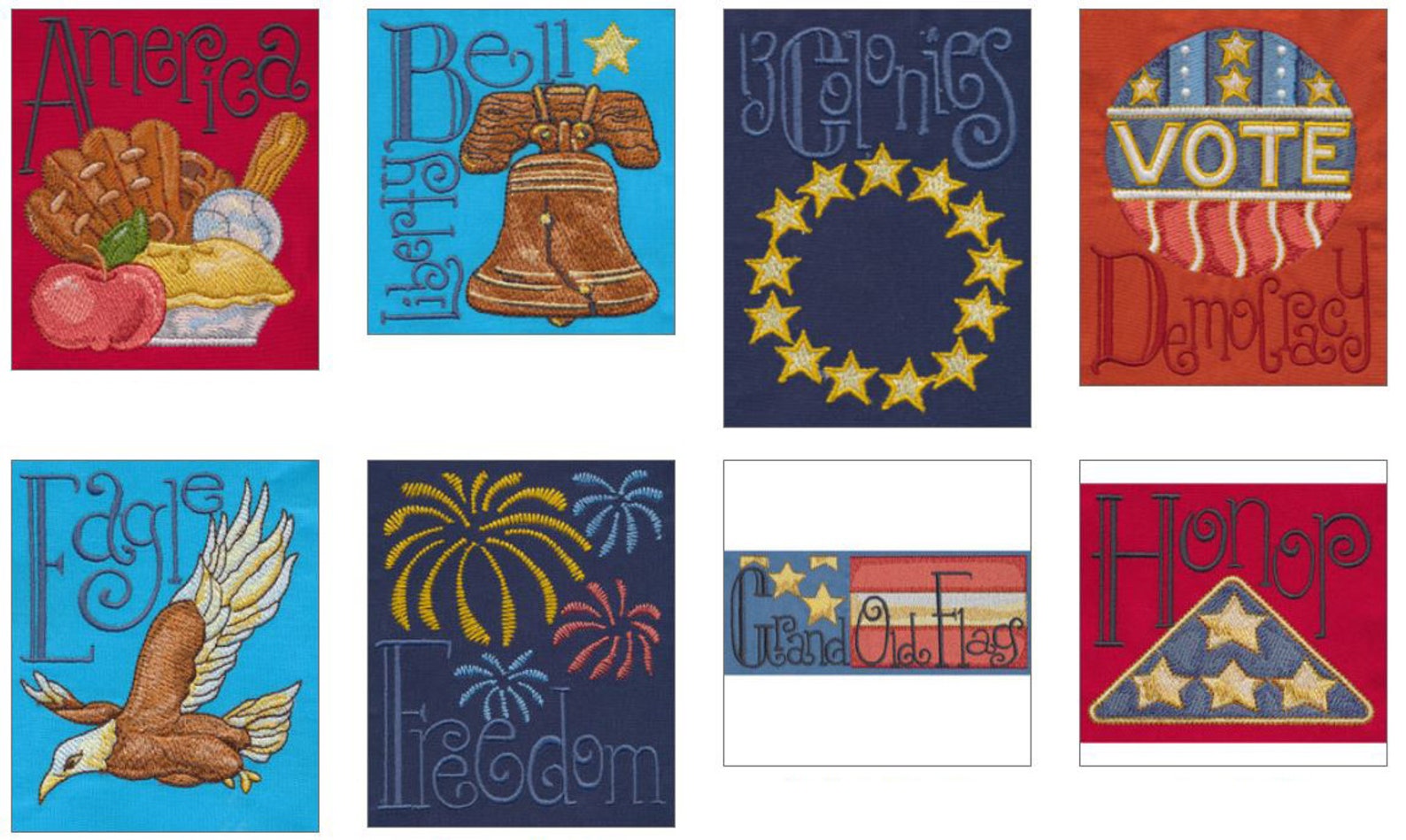 Patriotic Alphabet by Krista Hamrick OESD 80317 Machine Embroidery New ...