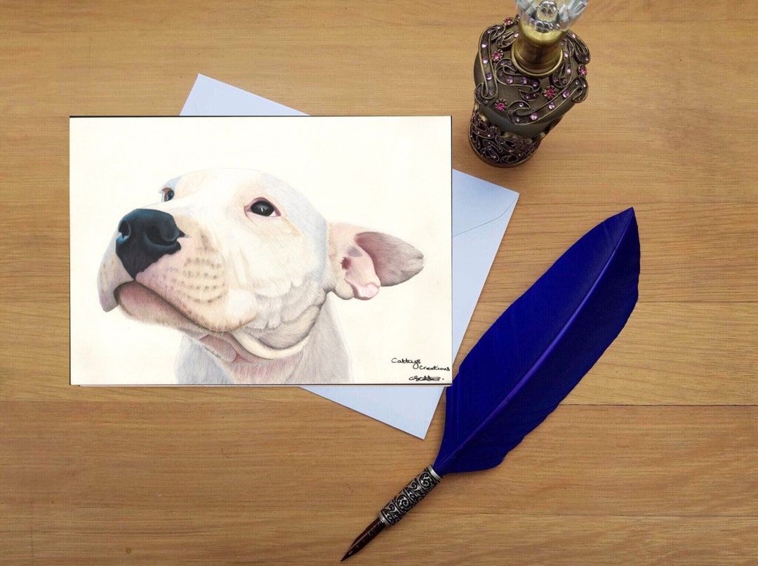 White Puppy Greetings Card, Blank High Quality Printed Cards From Hand ...
